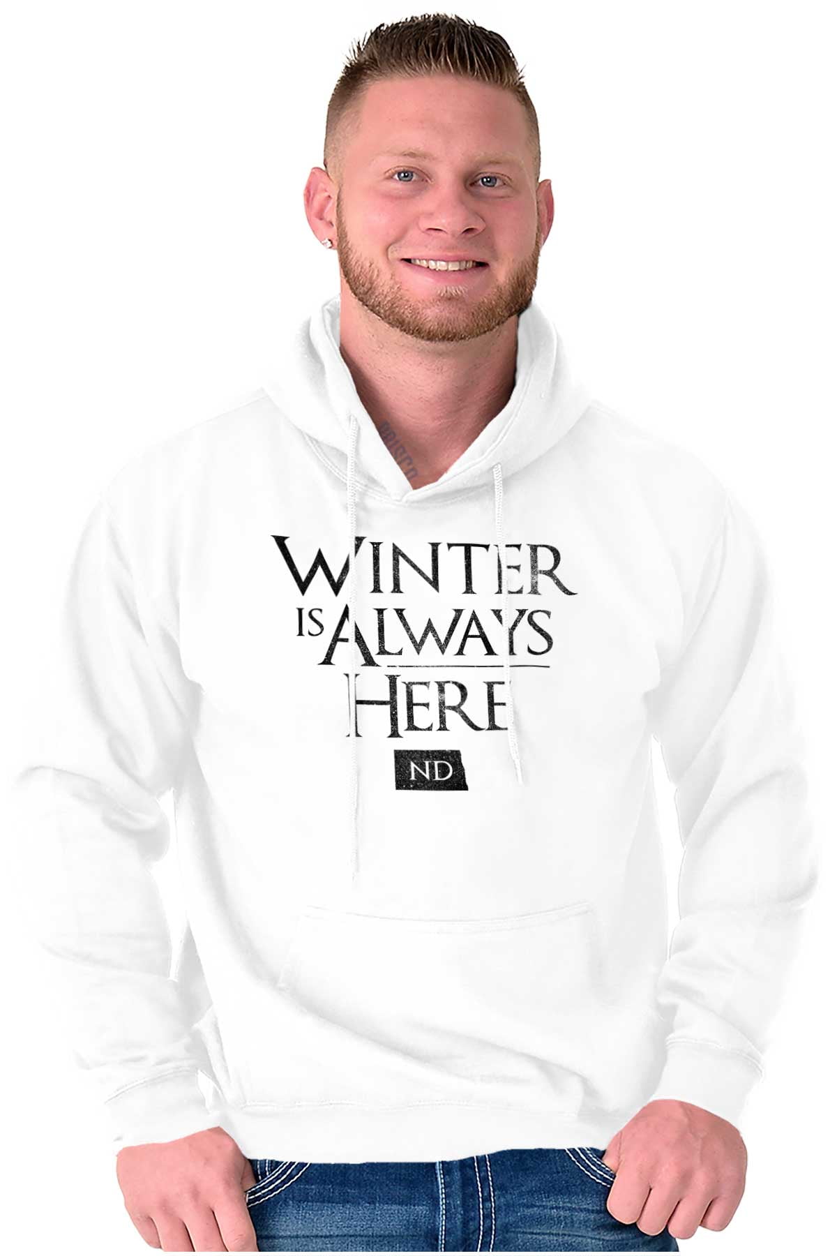 North Dakota Always Winter Funny ND Hoodie Sweatshirt Women Men Brisco Brands L - Walmart.com