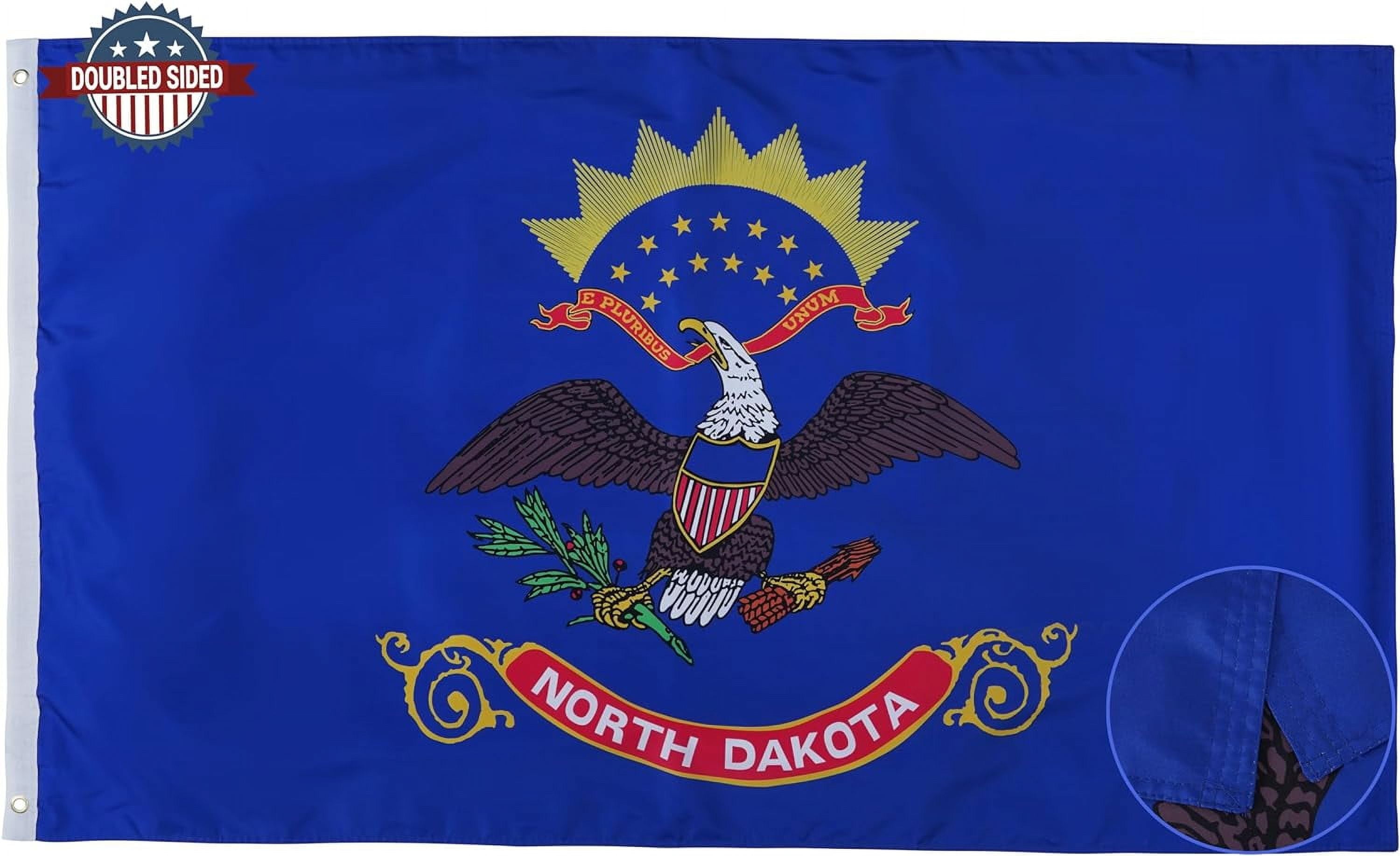 North Dakota Flag 3x5 Double Sided and 3 Ply North Dakota State Flags ...