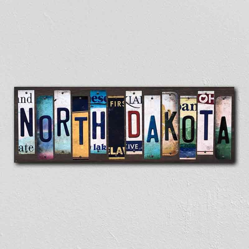 North Dakota License Plate Tag Strips Novelty Wood Signs WS-184 8" x ...