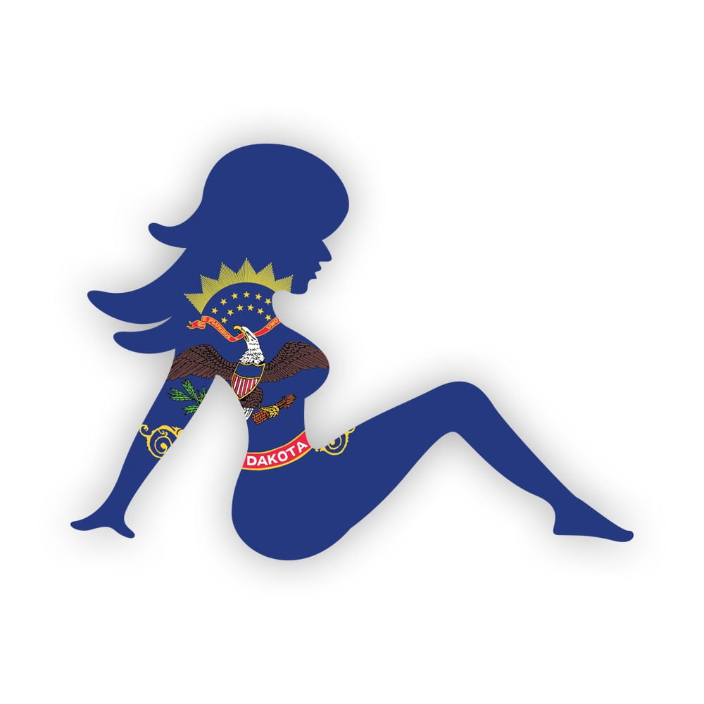 North Dakota Mudflap Girl Sticker Decal - Self Adhesive Vinyl - Weatherproof - Made in USA - nd ...
