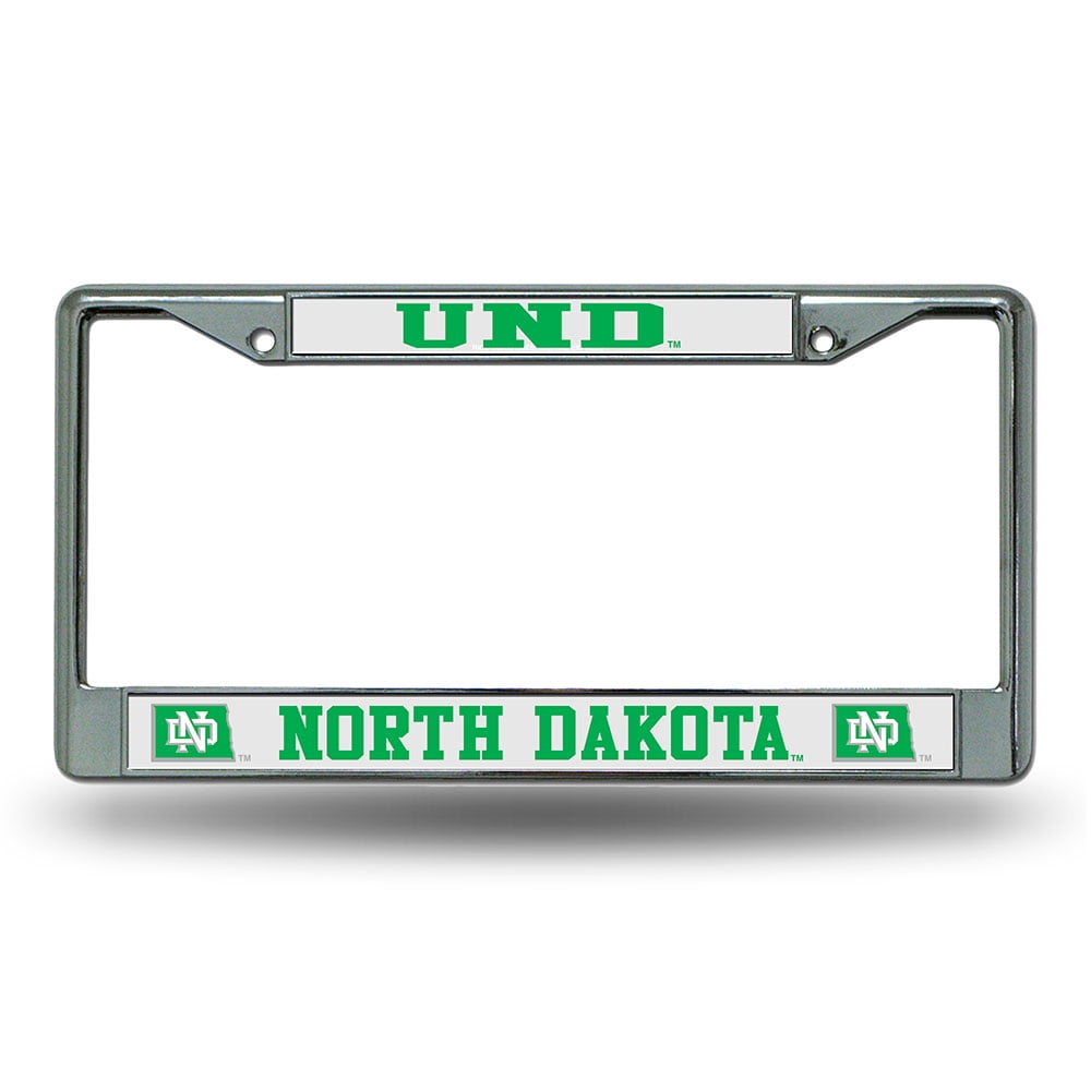 North Dakota NCAA Chrome Metal (2) License Plate Frame Set - Walmart.com