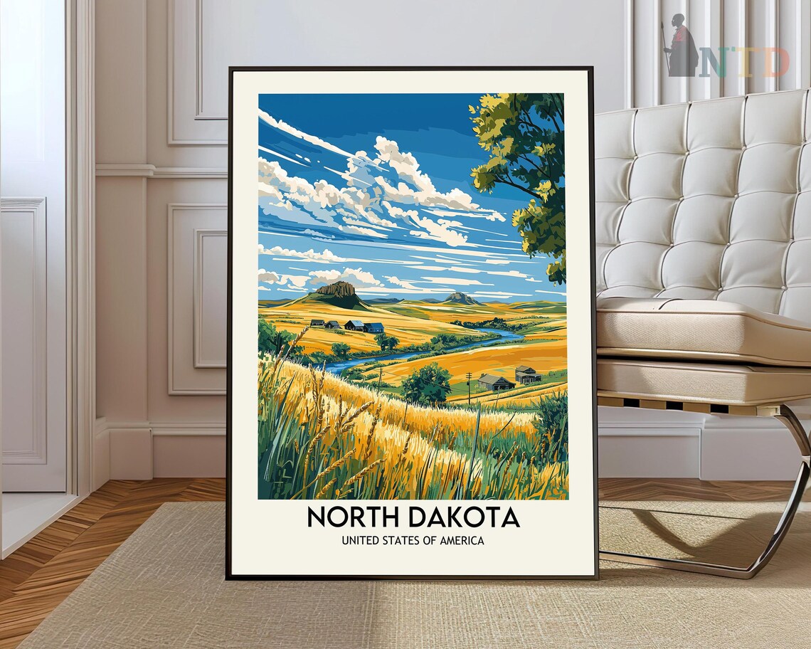 North Dakota Print, North Dakotanorth Dakota Poster, North Dakota Photo ...