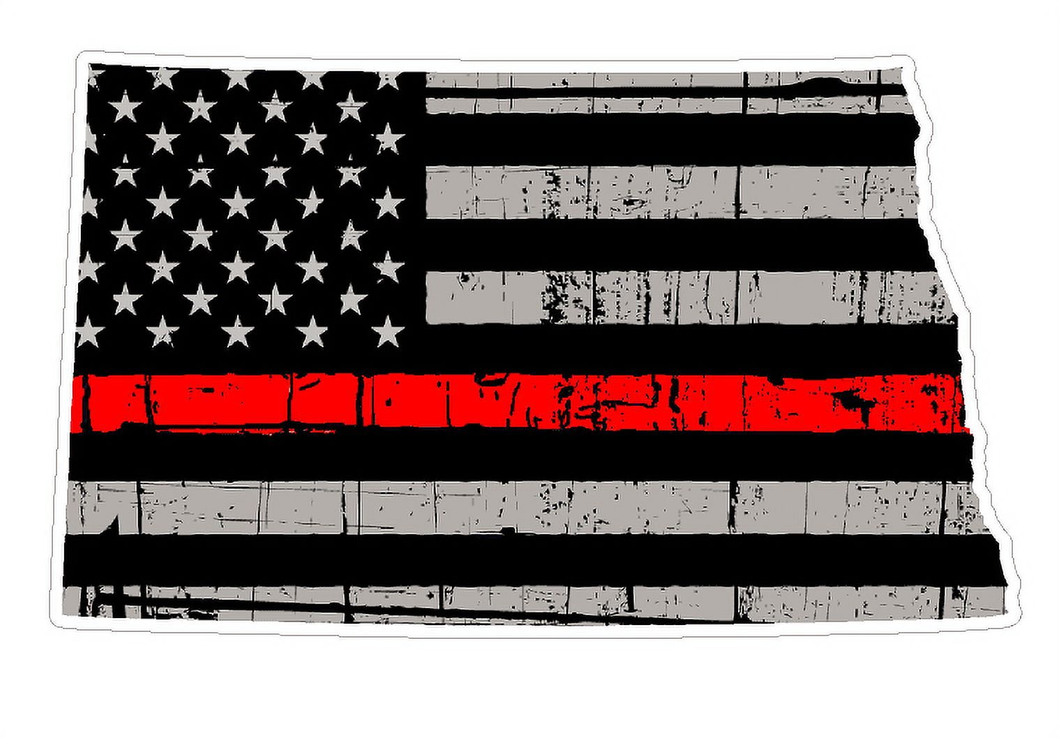 North Dakota State (C35) Thin Red Line Vinyl Decal Sticker Car/Truck ...