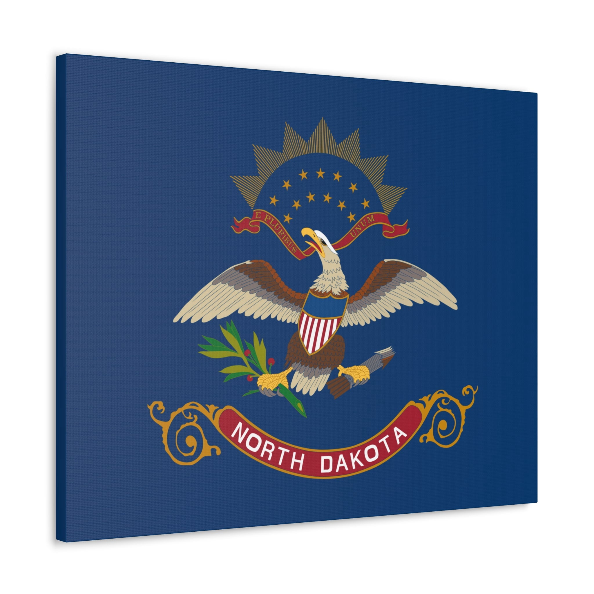 North Dakota State Flag Canvas Vibrant Wall Art Unframed Home Decor ...