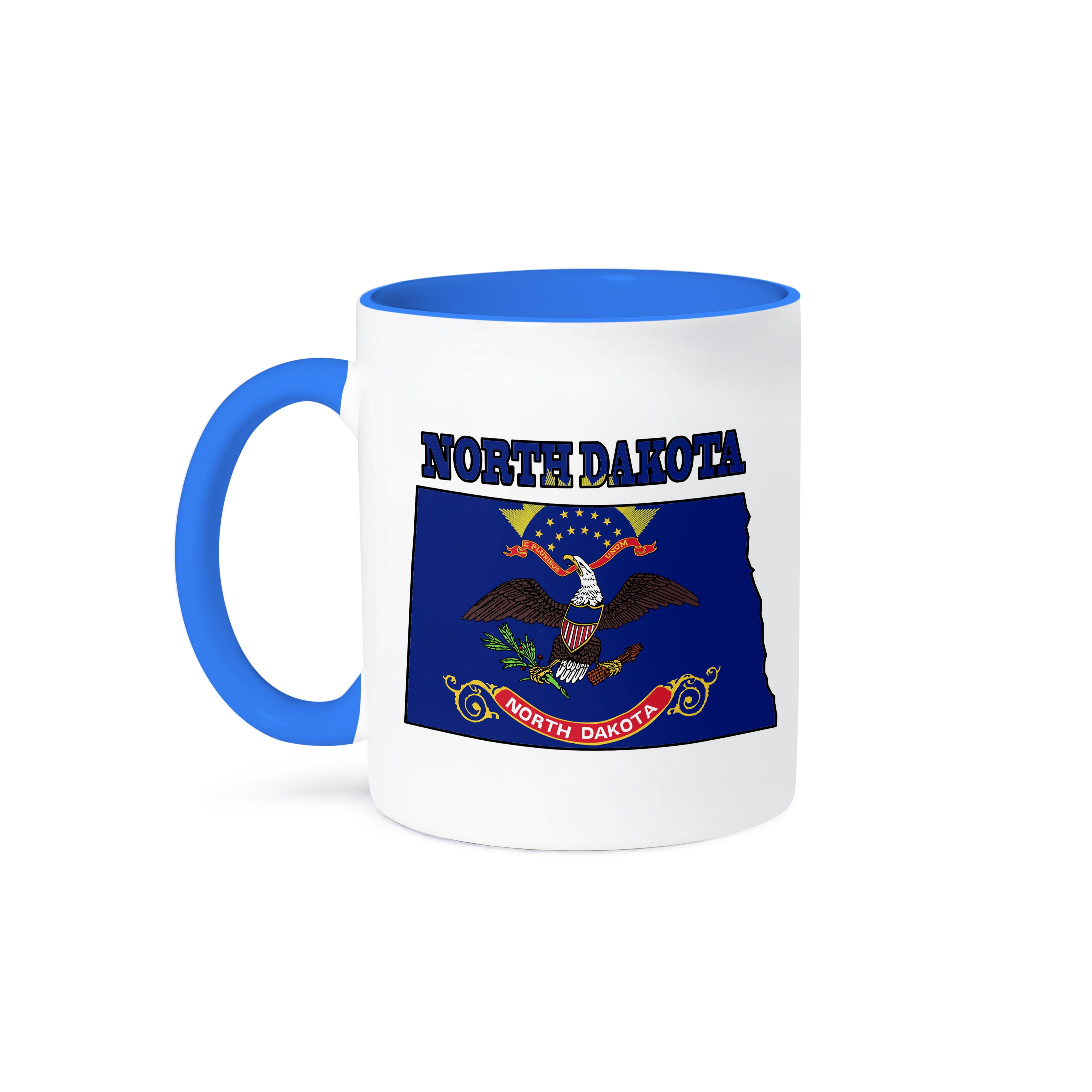 North Dakota State Flag In The Outline Map And Letters For North Dakota ...