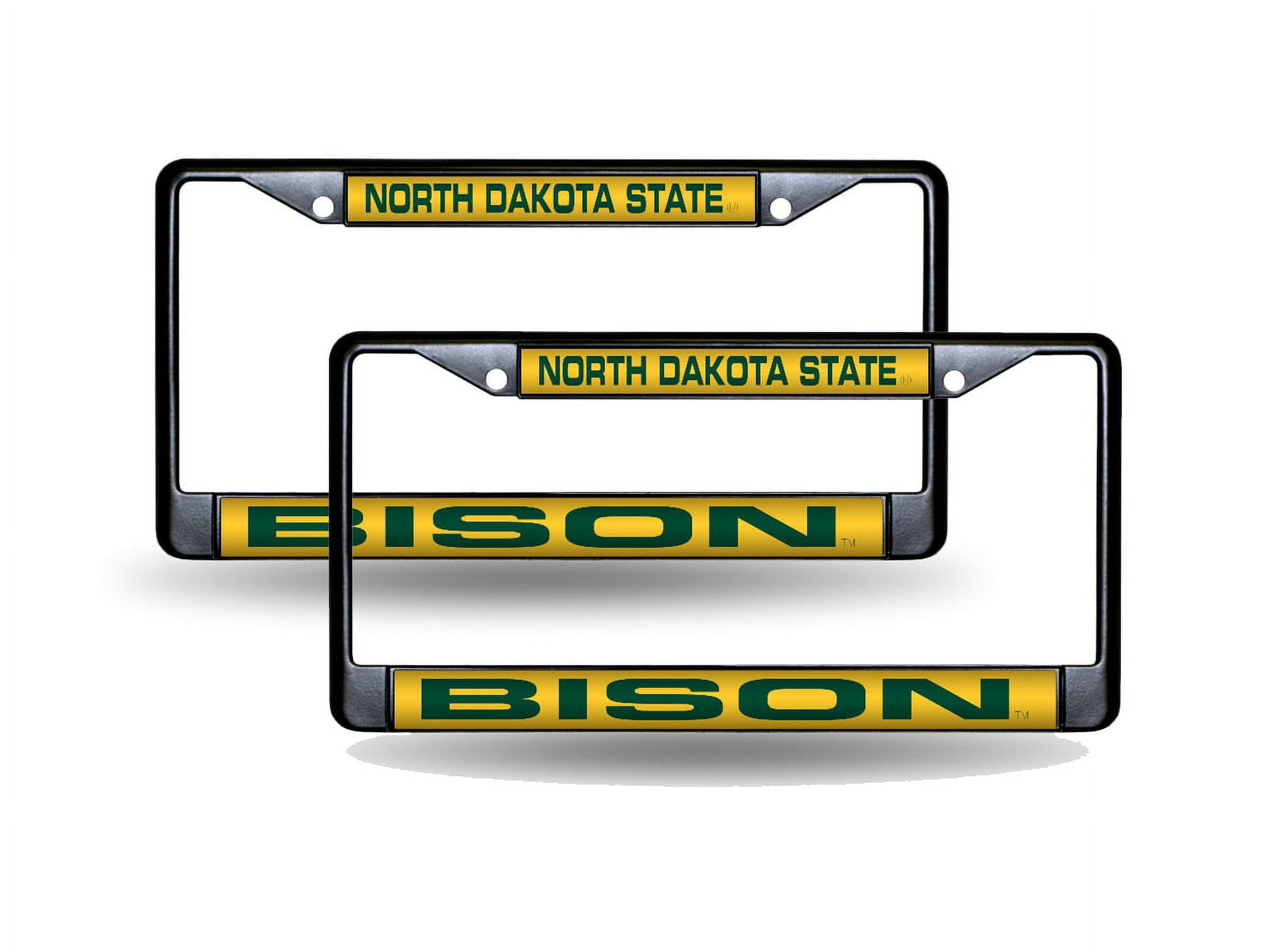 North Dakota State NDSU Bison Black Metal Laser License Plate Frame ...