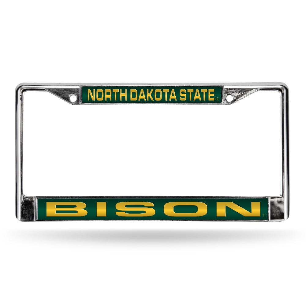 North Dakota State NDSU Bison Chrome Metal Laser Cut License Plate ...