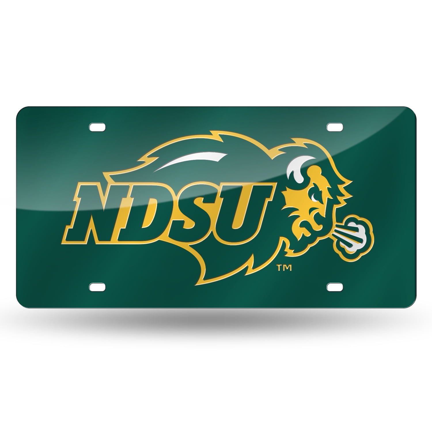 Rico North Dakota State Bison Green Mirrored Laser Cut License Plate ...