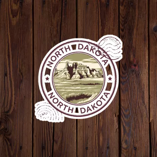 North Dakota Sticker Stamp Post Card Novelty Car Sticker Phone Decal ...