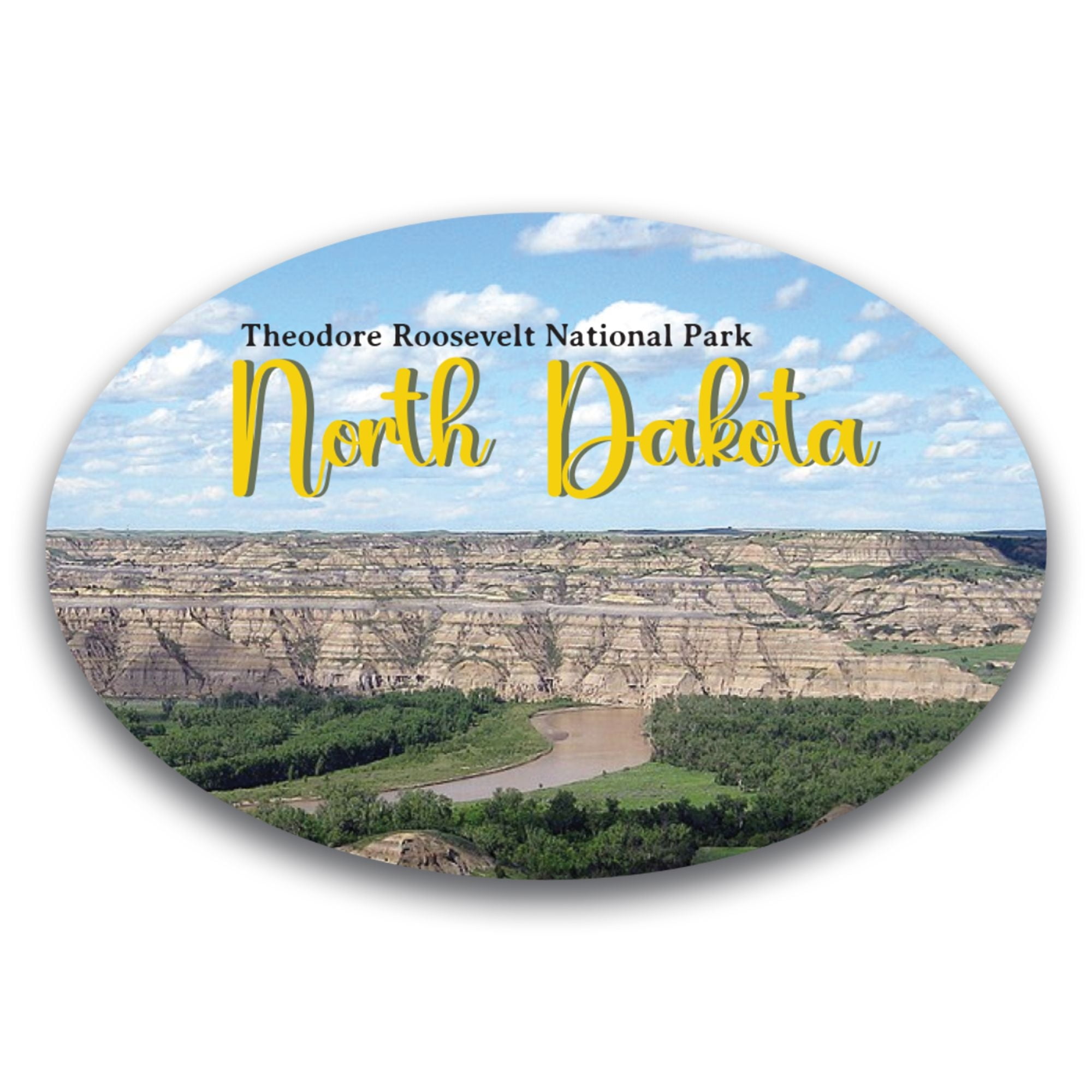 North Dakota Theodore Roosevelt National Park State Scenic Oval Magnet ...