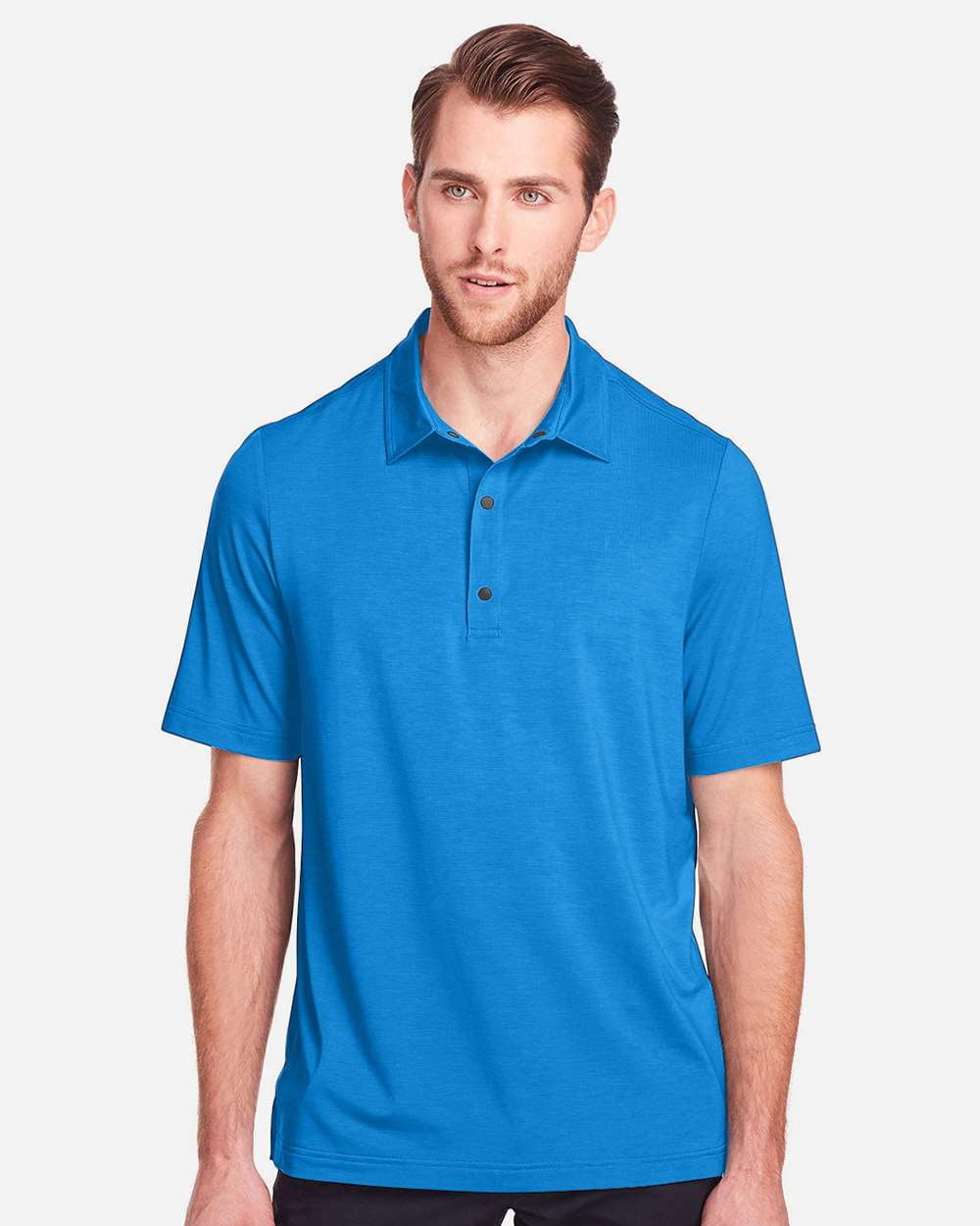 North End NE100 Men's JAQ Snap-Up Stretch Performance Polo-Light Nautical Blue-S - Walmart.com
