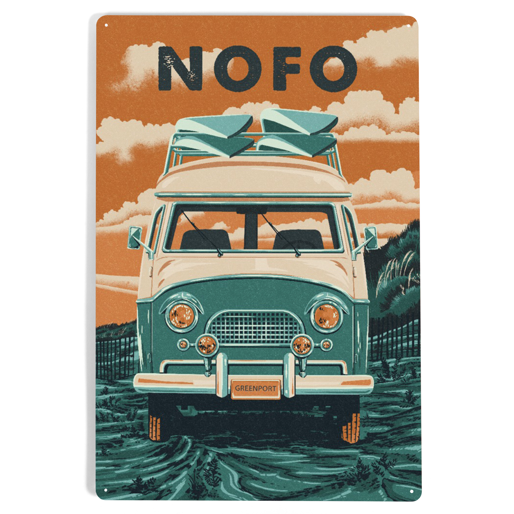 North Fork, New York, Camper Van (12x18 Aluminum Art, Indoor Outdoor ...