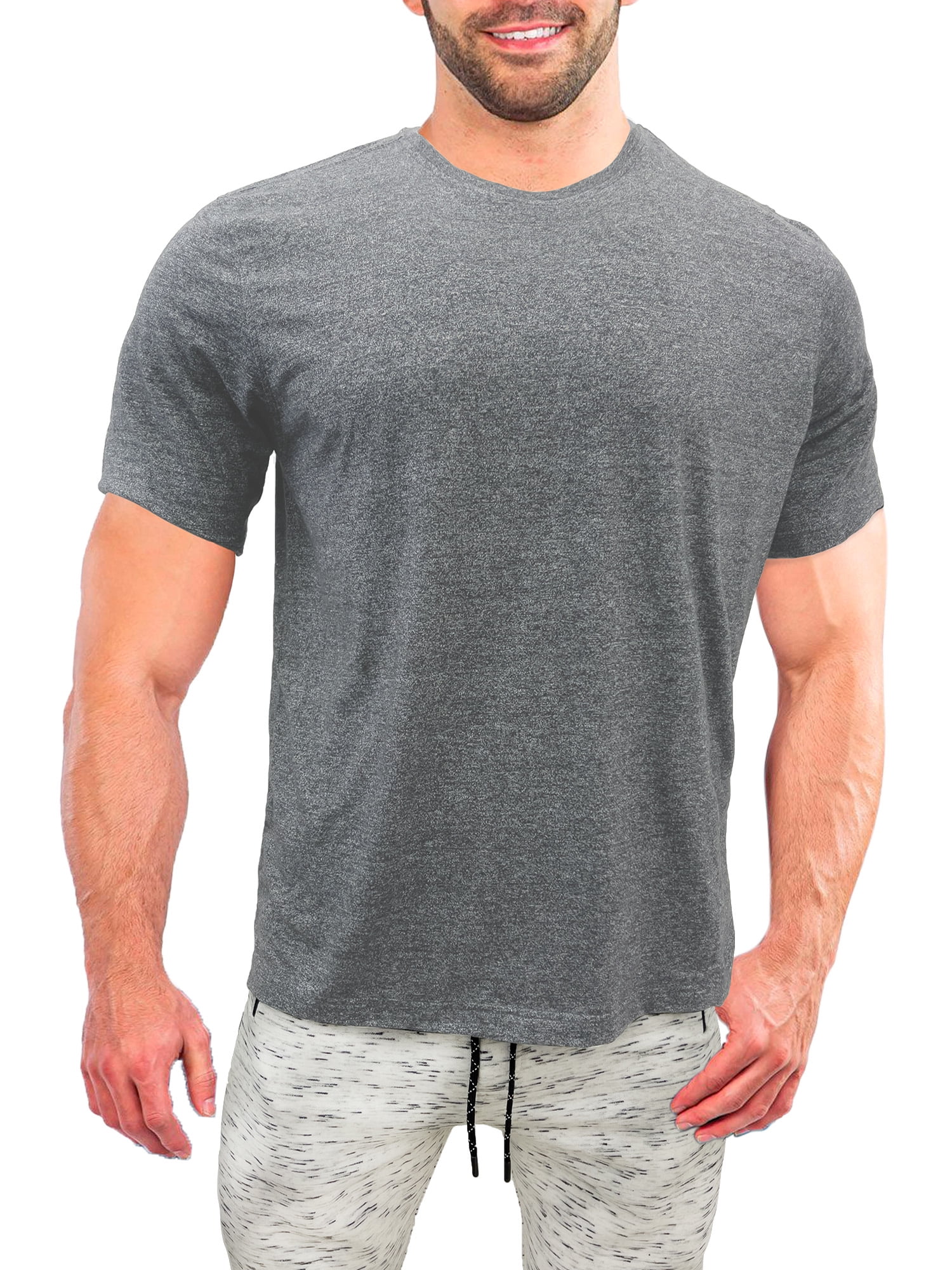 North Hudson Men's Athletic Short Sleeve Crew Neck Tee with Contrast ...