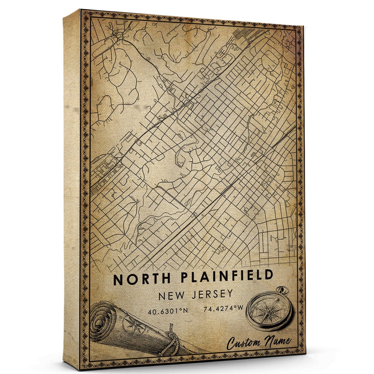 North Plainfield Map Poster, New Jersey Map Art Poster, Canvas, North ...