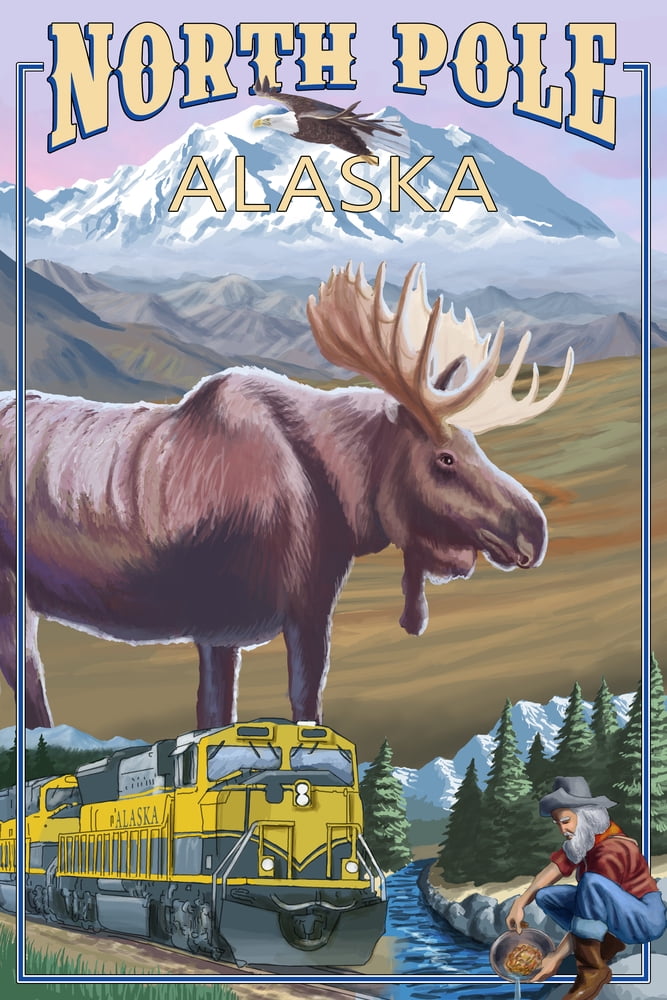 North Pole, Alaska Scenes Montage (12x18 Wall Art Poster, Room Decor ...