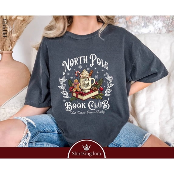North Pole Book Club , Book Lover Tee, Bookish Sweater, , Bookworm T ...