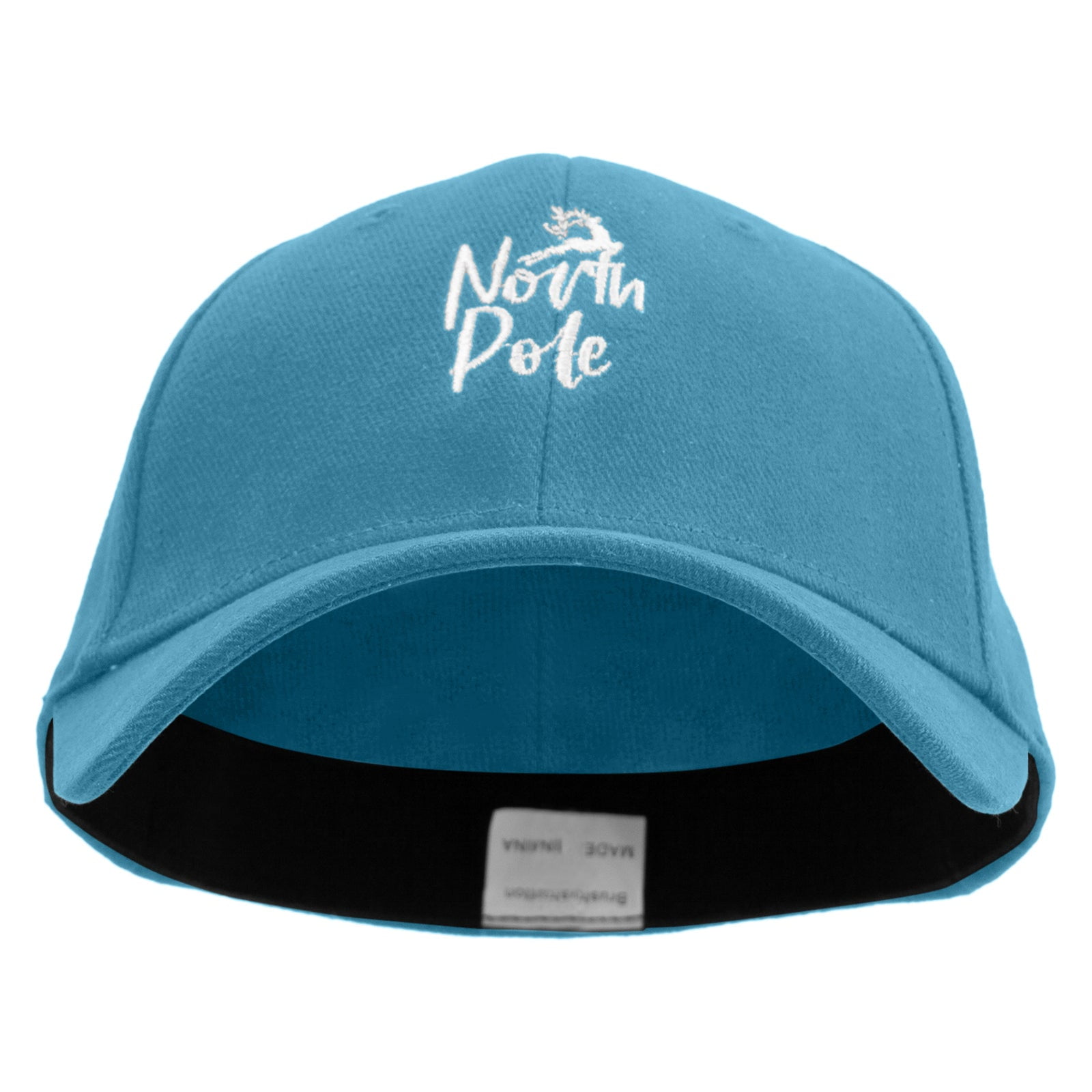 North Pole Reindeer Embroidered Stretch Heavy Weight Brushed Cotton ...