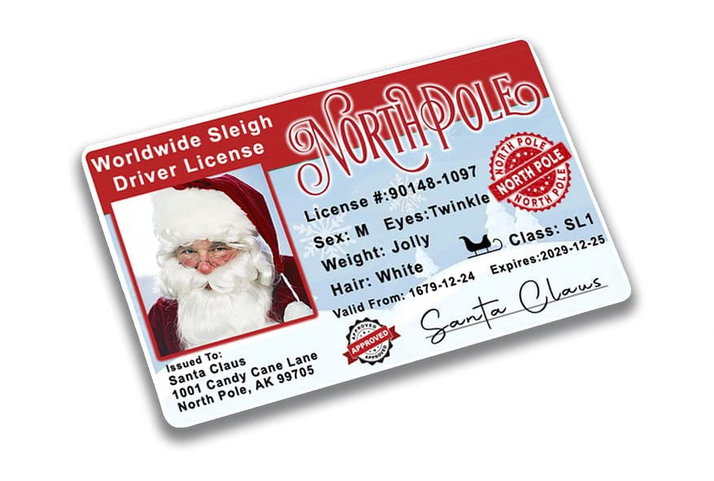 North Pole Santa Claus Lost Driving License Christmas Day Proof of ...