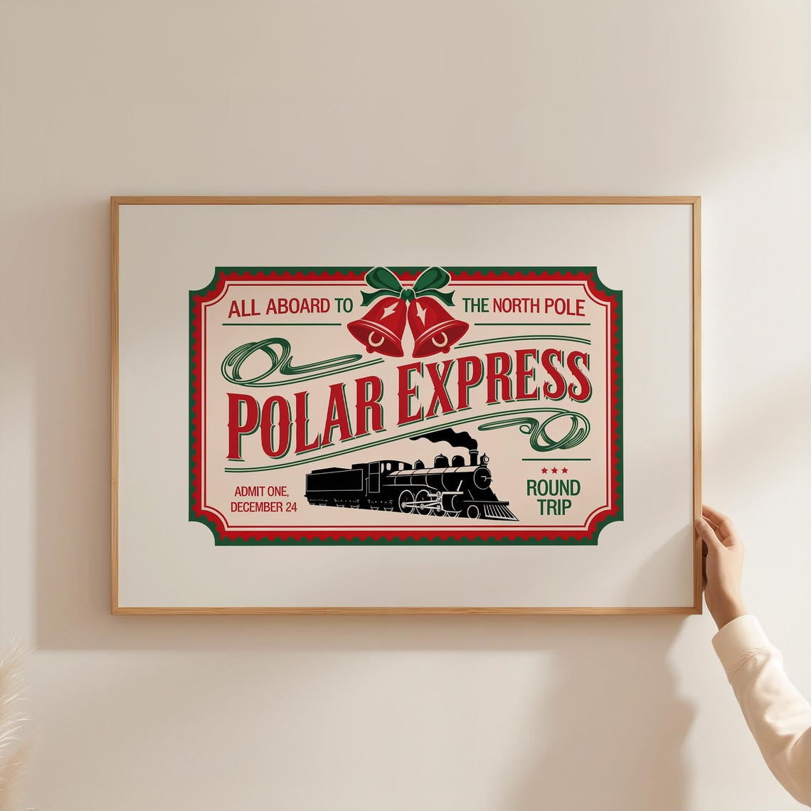 North Pole Sign, Polar Express Ticket Poster, Neutral Decor, Trendy ...
