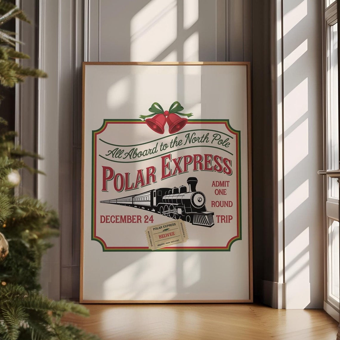 North Pole Sign, Polar Express Ticket Print, Trendy Decoration, Festive ...