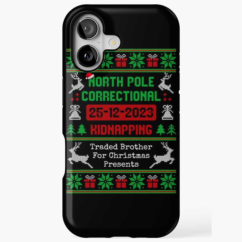 North Pole Winter Humor Holiday Scene Phone Case with iPhone 17 to 11 ...