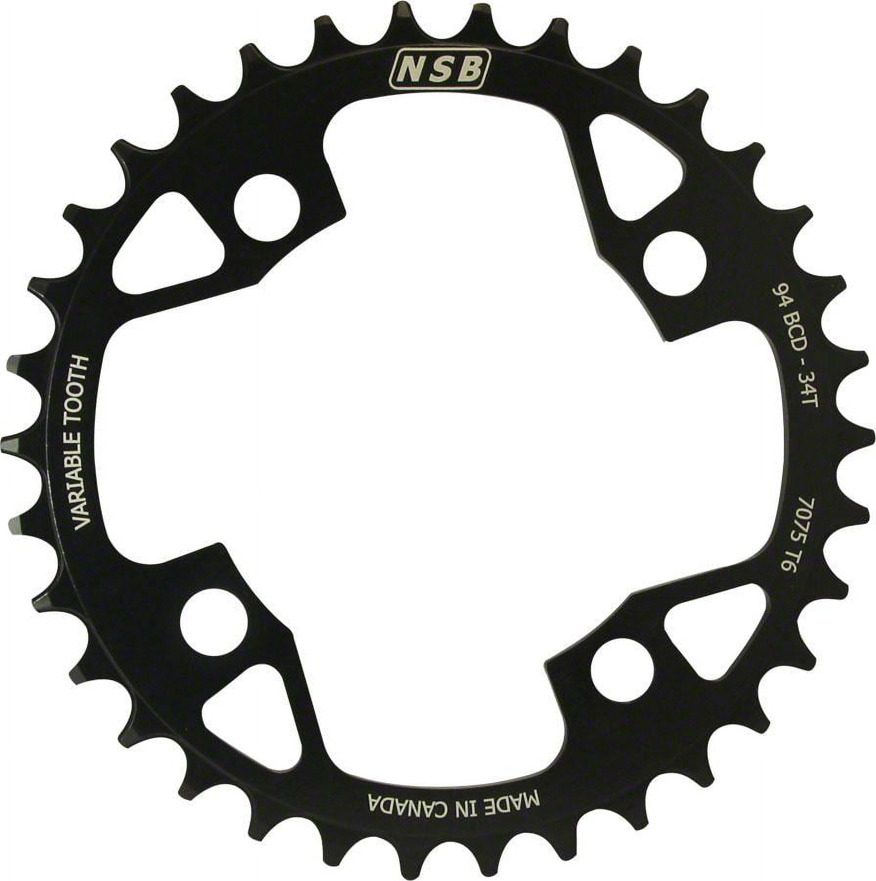 North Shore Billet Variable Tooth Chainring 34T 94mm BCD 4 Bolt Black ...