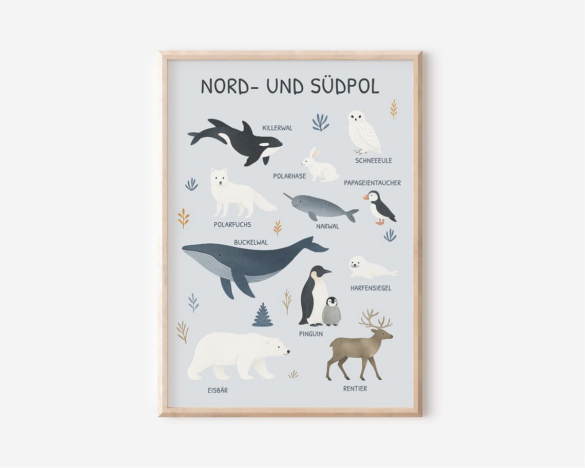 North And South Pole Posters For Children Educational Posters With ...