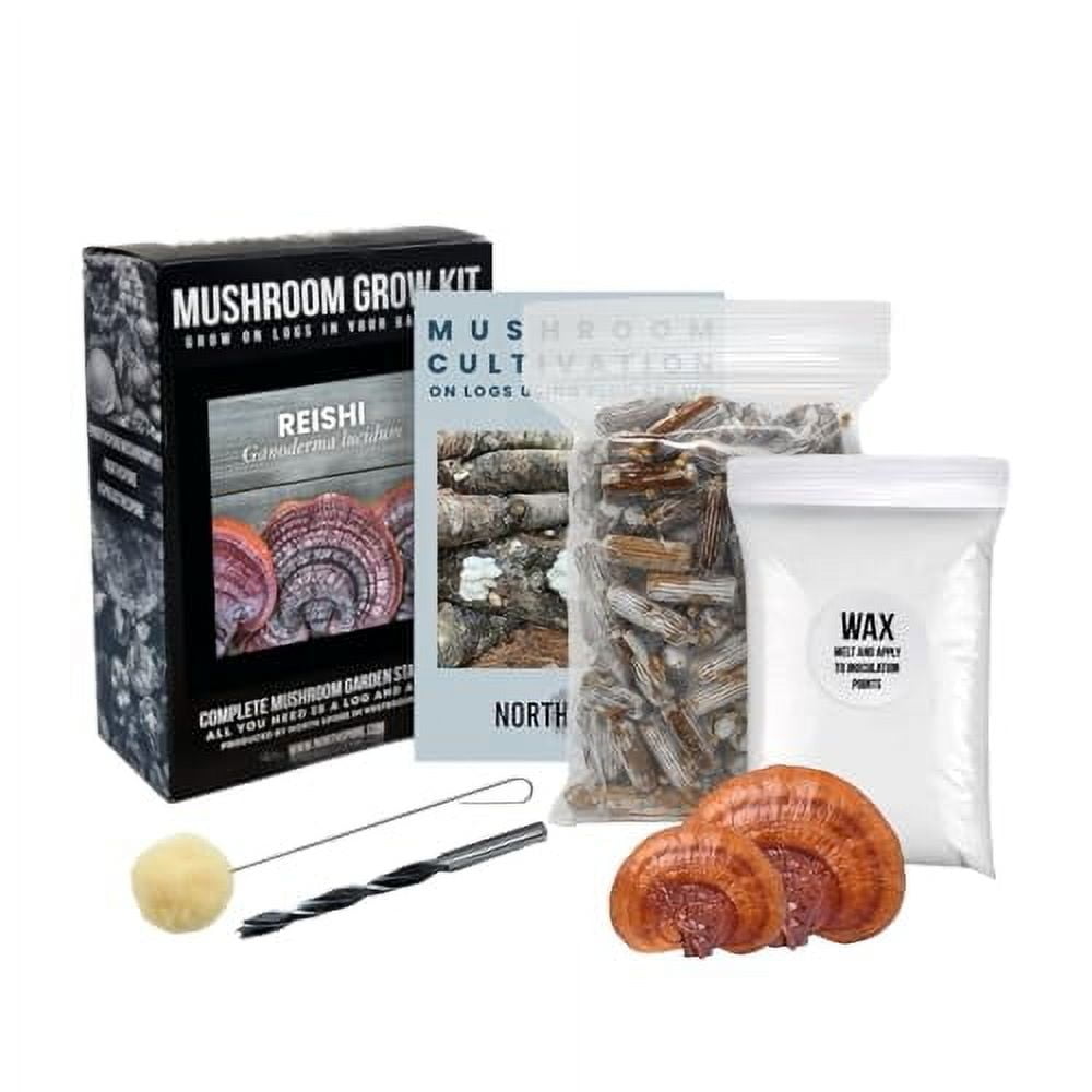 North Spore Organic Red Reishi Outdoor Mushroom Log Growing Kit ...
