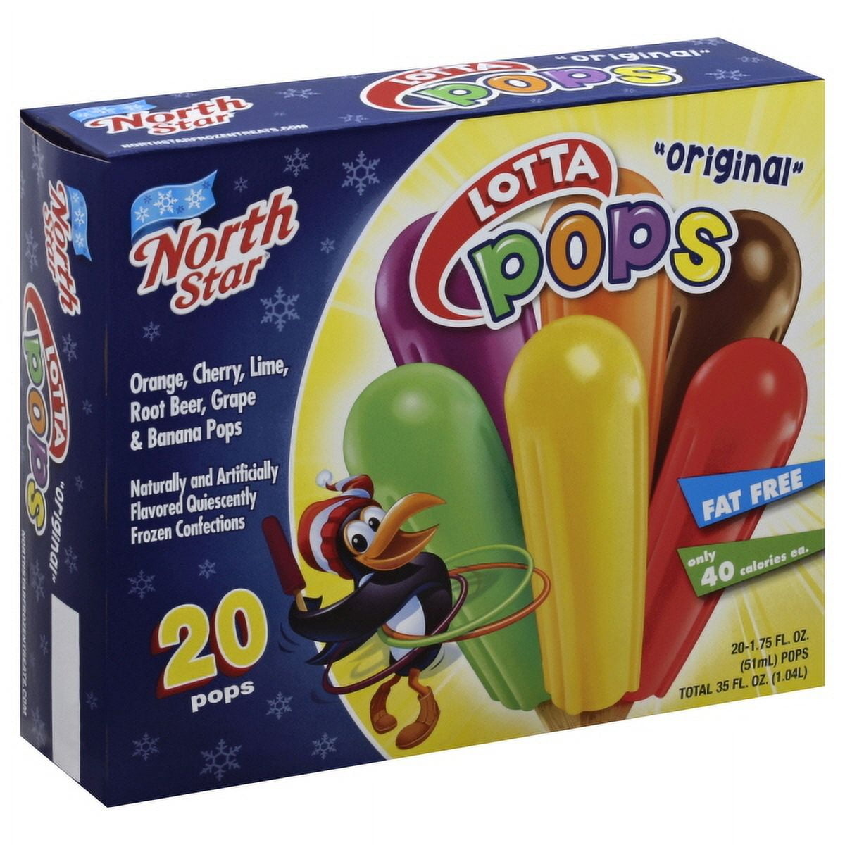 North Star Original Lotta Pops Ice Pops, 1.75 fl oz, 20 Ct - Walmart.com