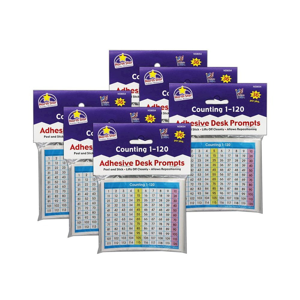 Adhesive Counting 1-120 Desk Prompts, 36 Per Pack, 6 Packs - Walmart.com