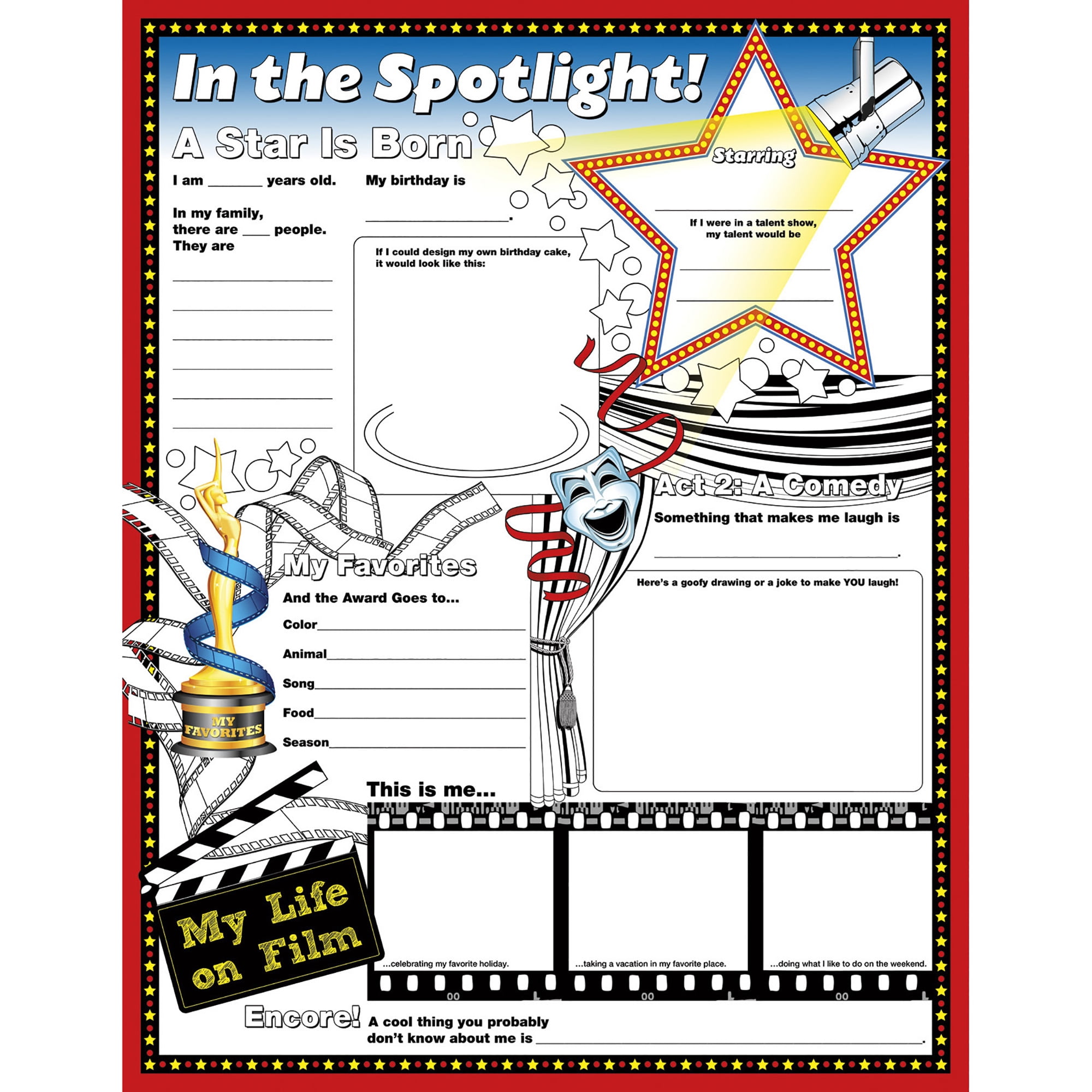 North Star Teacher Resources Fill Me In: In The Spotlight Activity ...