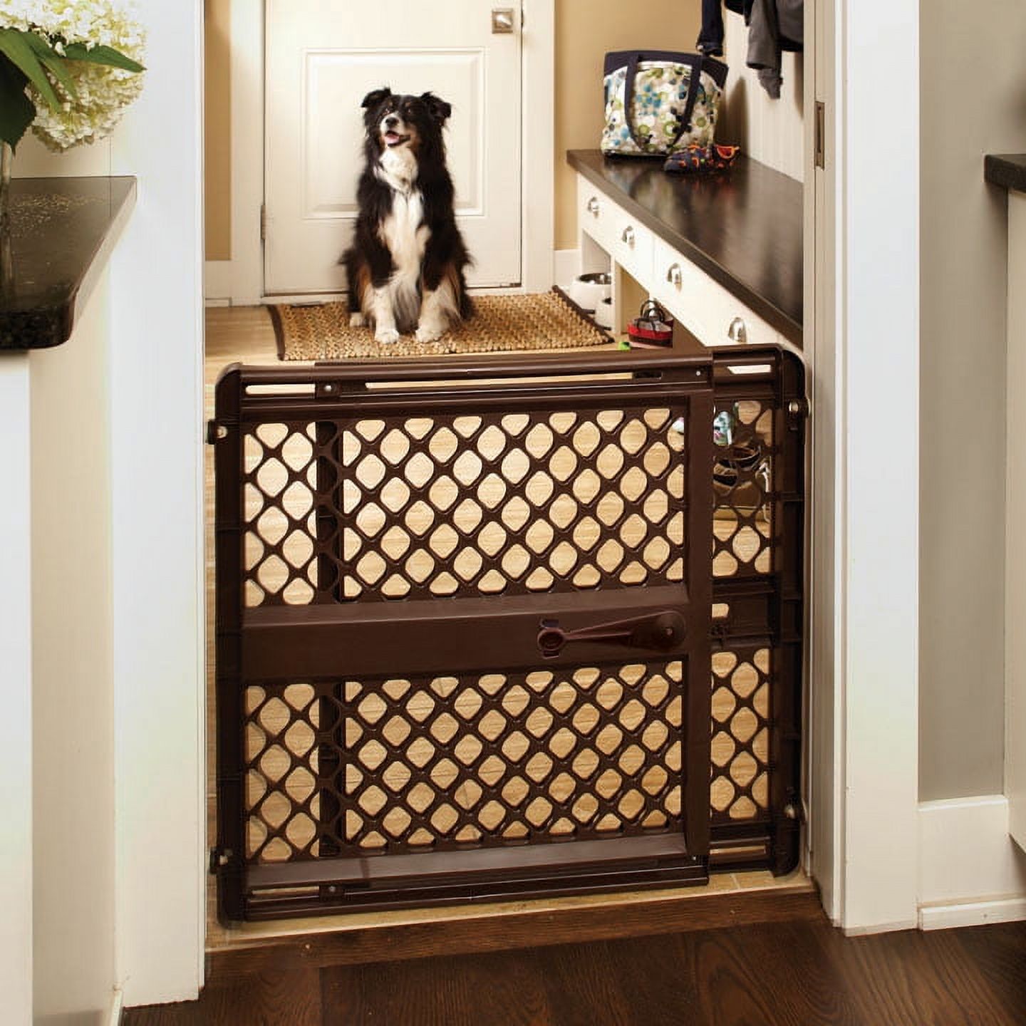 North States Plastic Pet Gate For Pets, Light Gray, 26 in. H x 26-42 in ...