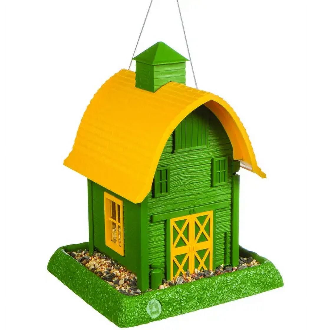 North States 9096 Hopper Bird Feeder, Barn, 5 Pound, Plastic, Green ...