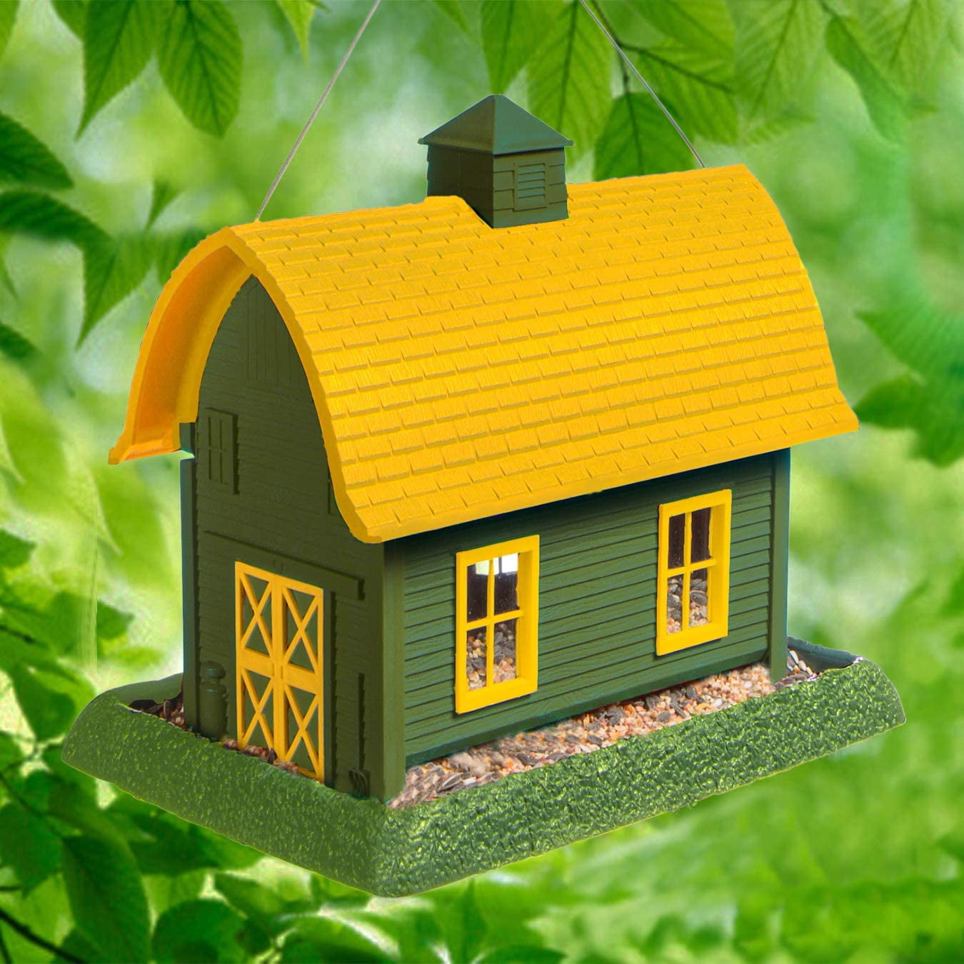 North States Squirrel Proof Large Green Barn Bird Feeder 8 lb Capacity ...