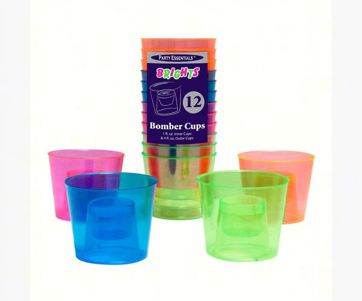North West Enterprises NWEN490 4 oz Bomber Cups Assorted Neon Hard ...