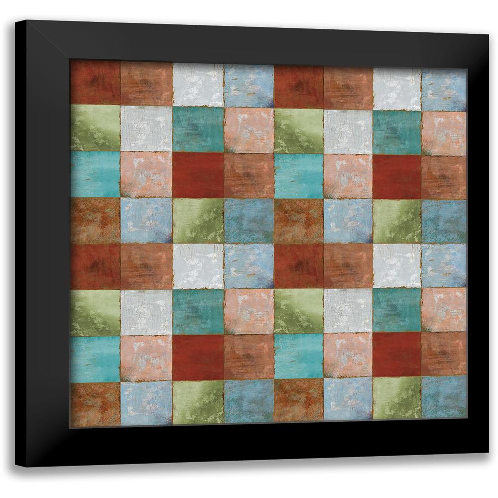 North Woods Color Blocks 12x12 Black Modern Framed Museum Art Print ...