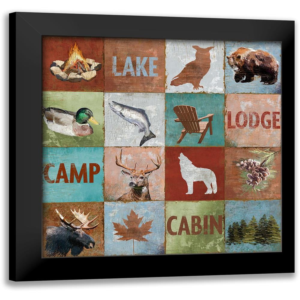 North Woods Squares 12x12 Black Modern Framed Museum Art Print Titled ...