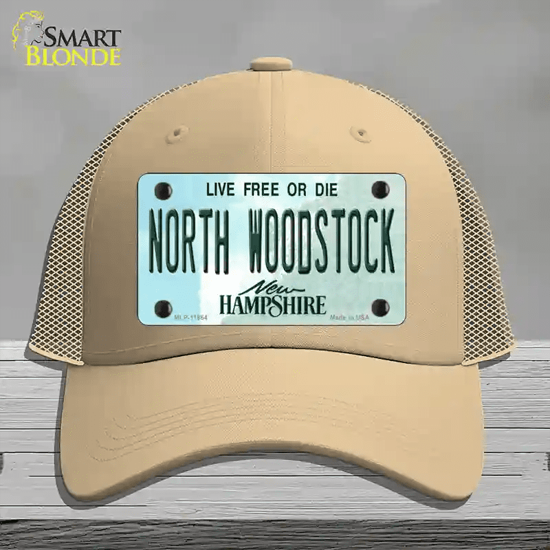 North Woodstock New Hampshire Novelty License Plate Hat Mesh Khaki ...