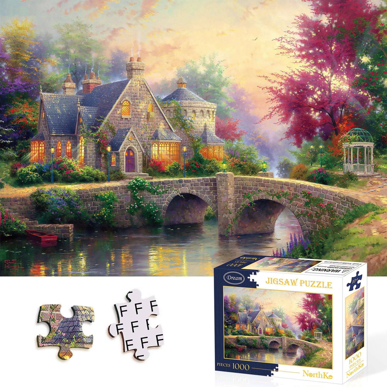 NorthKe 1000 Pieces Puzzle DHF10 for Adults, Unique Shape Pieces Jigsaw ...