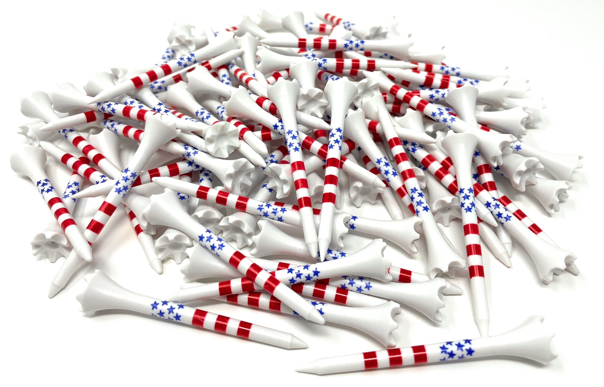 NorthPointe 2 3/4” USA Stars and Stripes America Flag Golf Tees Plastic ...