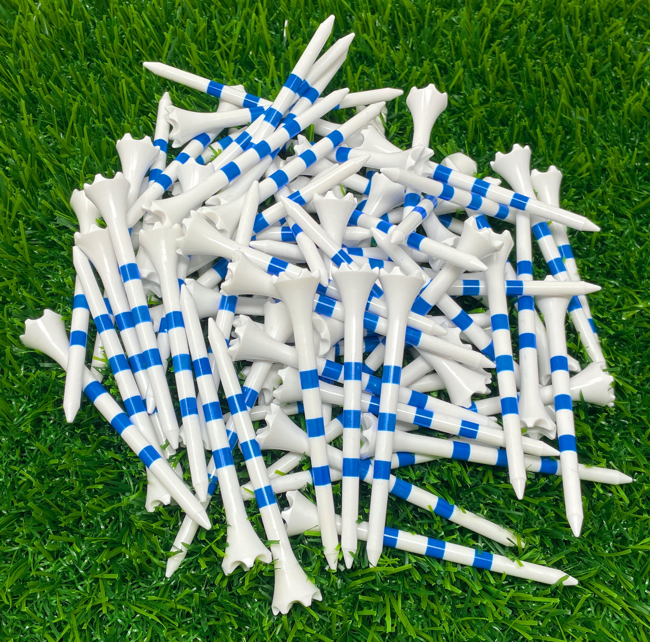 NorthPointe 3.25" Golf Tees Plastic – White/Blue Stripes - 100 Plastic ...