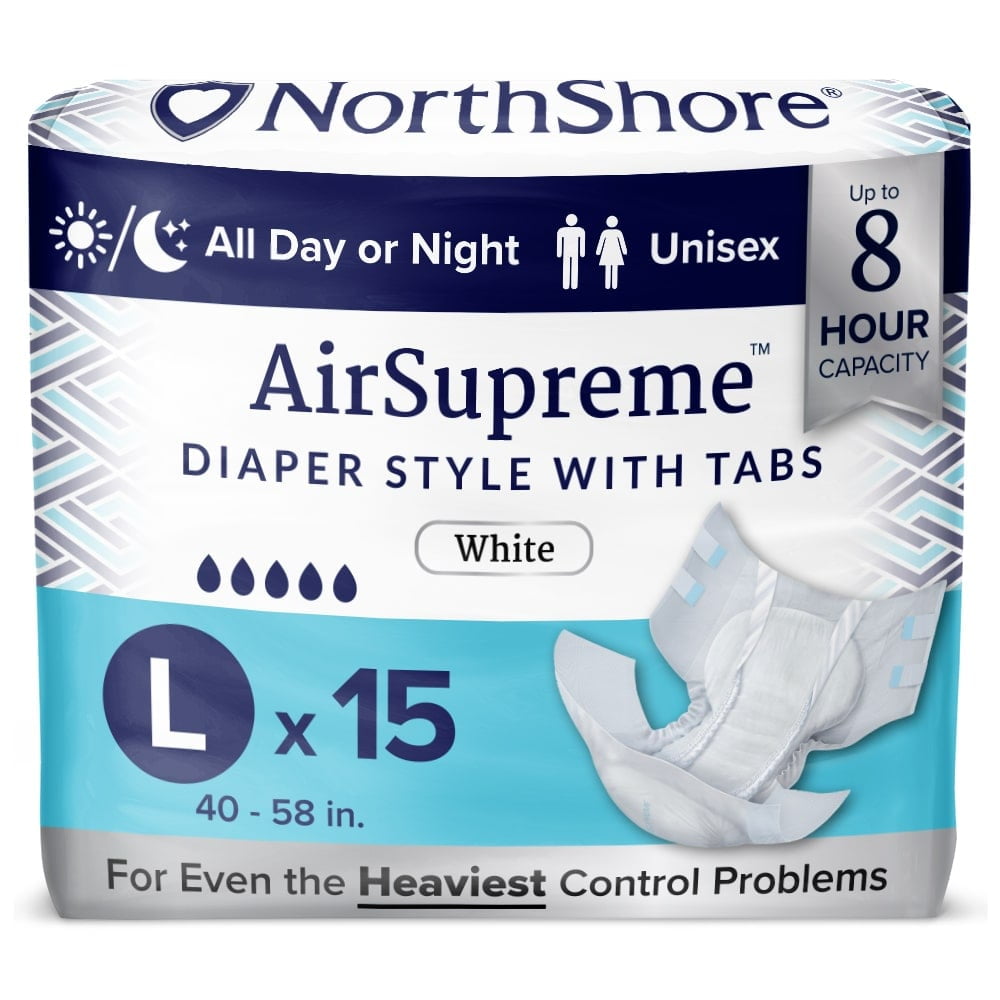 NorthShore AirSupreme Tab-Style Briefs, Large, Pack/15 - Walmart.com
