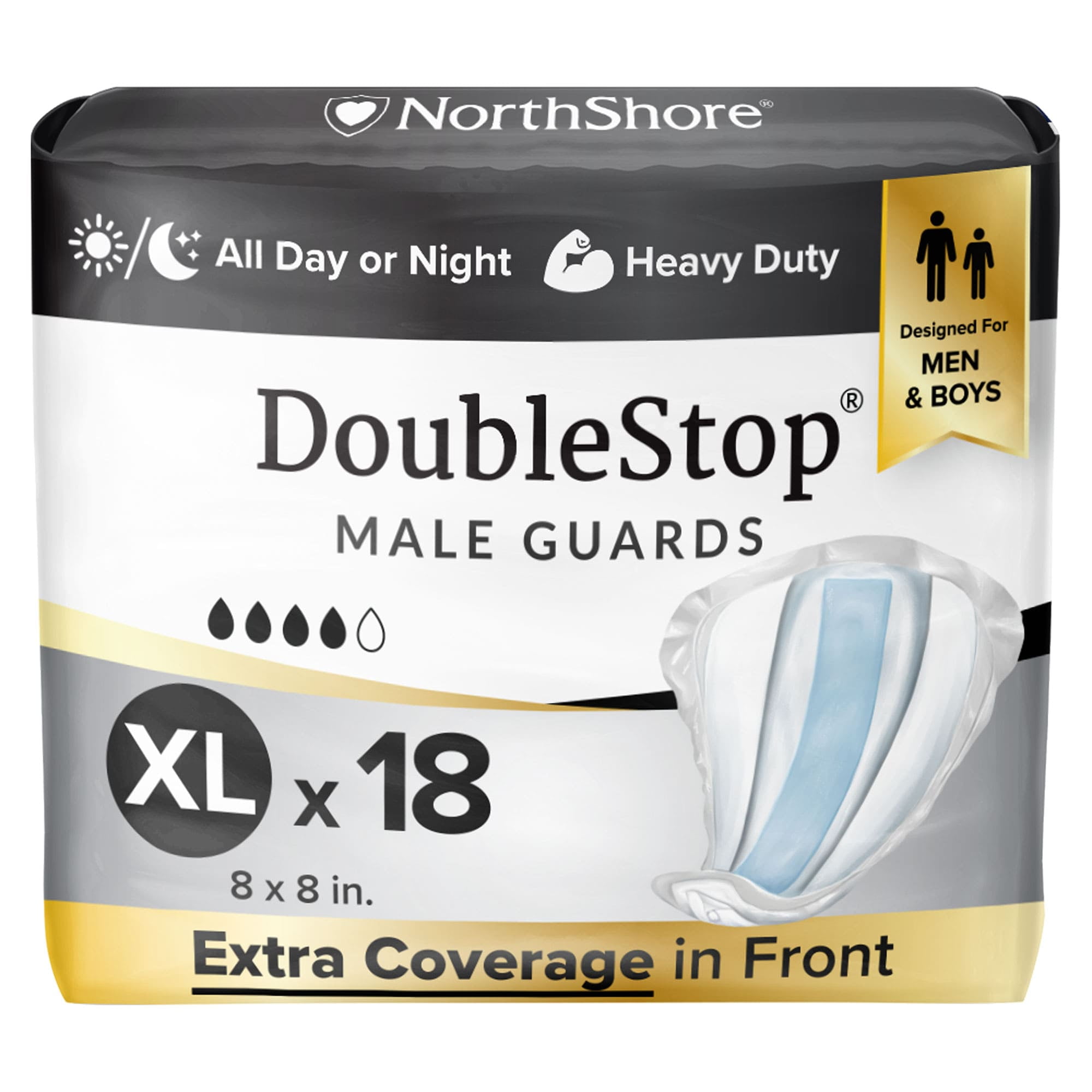 NorthShore DoubleStop XL Male Guards, Pack/18 - Walmart.com