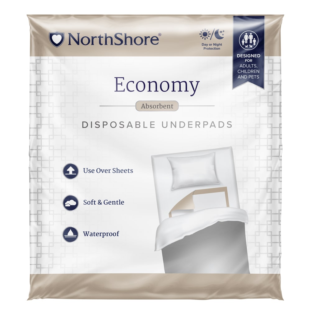 NorthShore Economy Disposable Underpads, Ultra Large, 36x36 in., Case ...