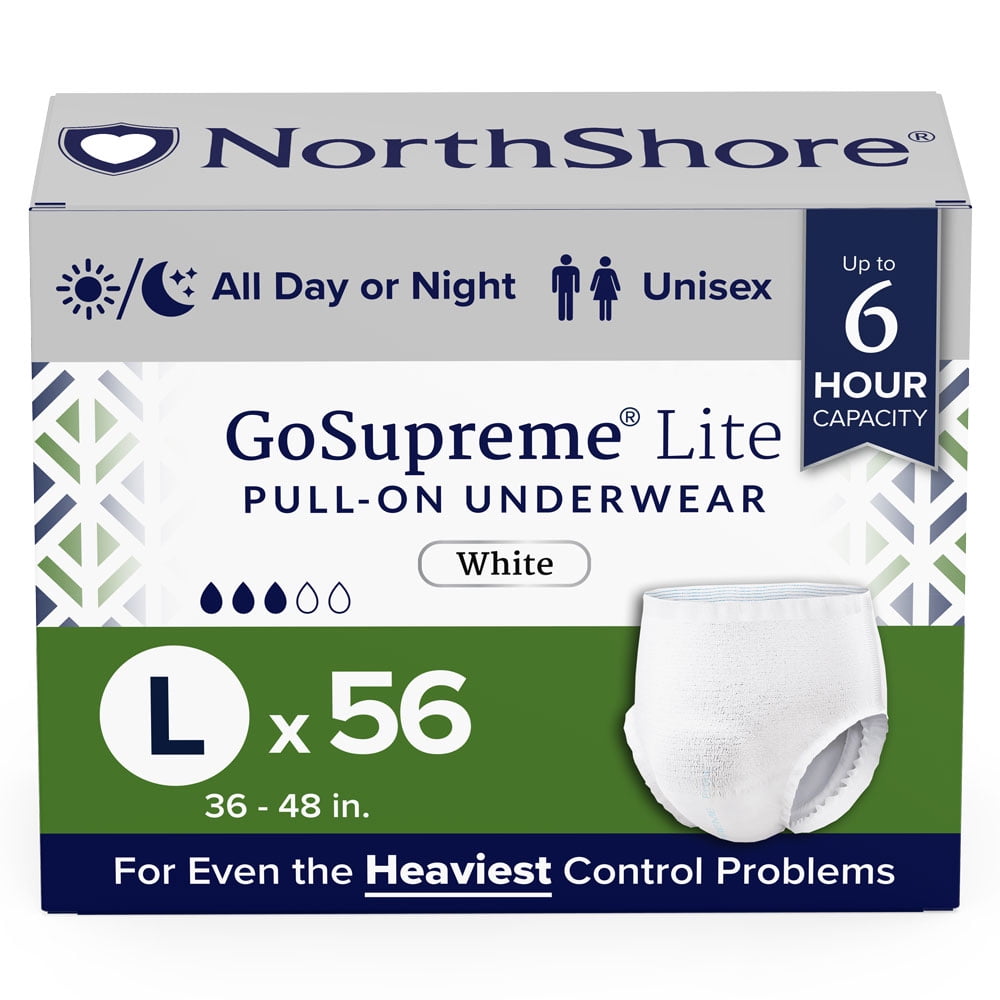 NorthShore GoSupreme Lite Incontinence Underwear, 6-Hour Pullup Style ...