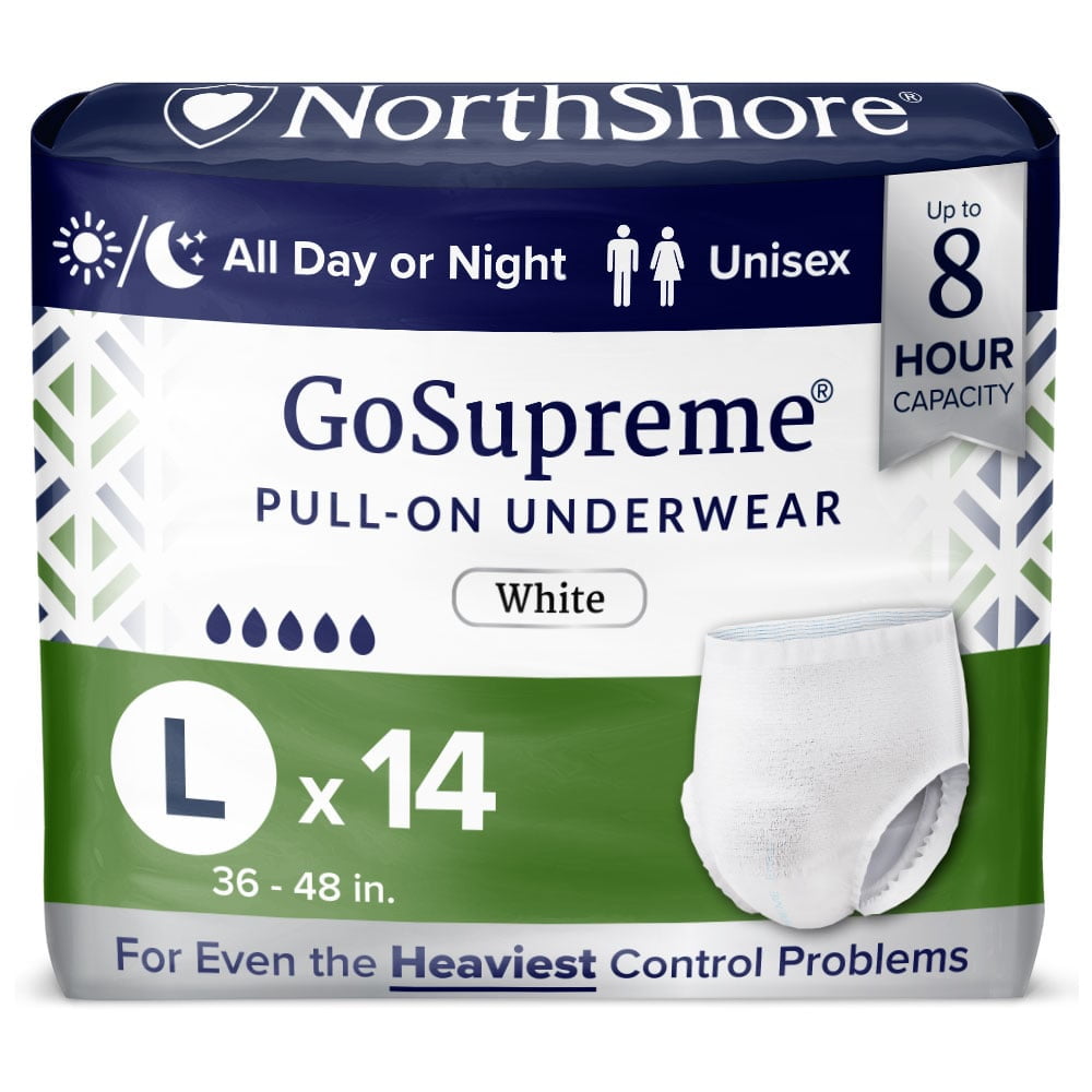 NorthShore GoSupreme Overnight Incontinence Underwear, 8-Hour Pullup ...