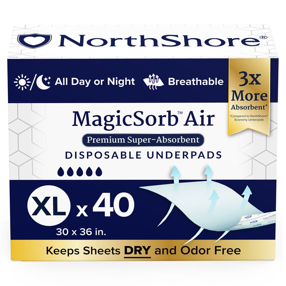NorthShore MagicSorb Air Super-Absorbent Disposable Underpads, 30x36 in ...