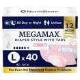 NorthShore MegaMax Super Absorbent Leak Proof Adult Diapers, Large, 40 ...