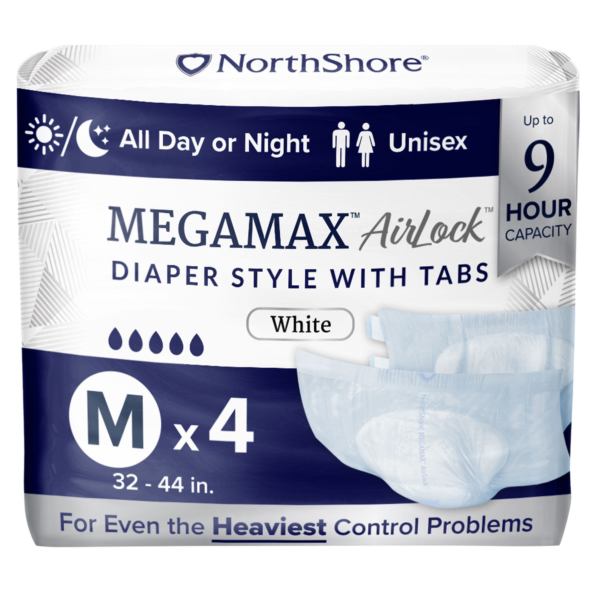 NorthShore MegaMax AirLock Breathable 9-Hour Heavy-Duty Tab-Style Adult ...