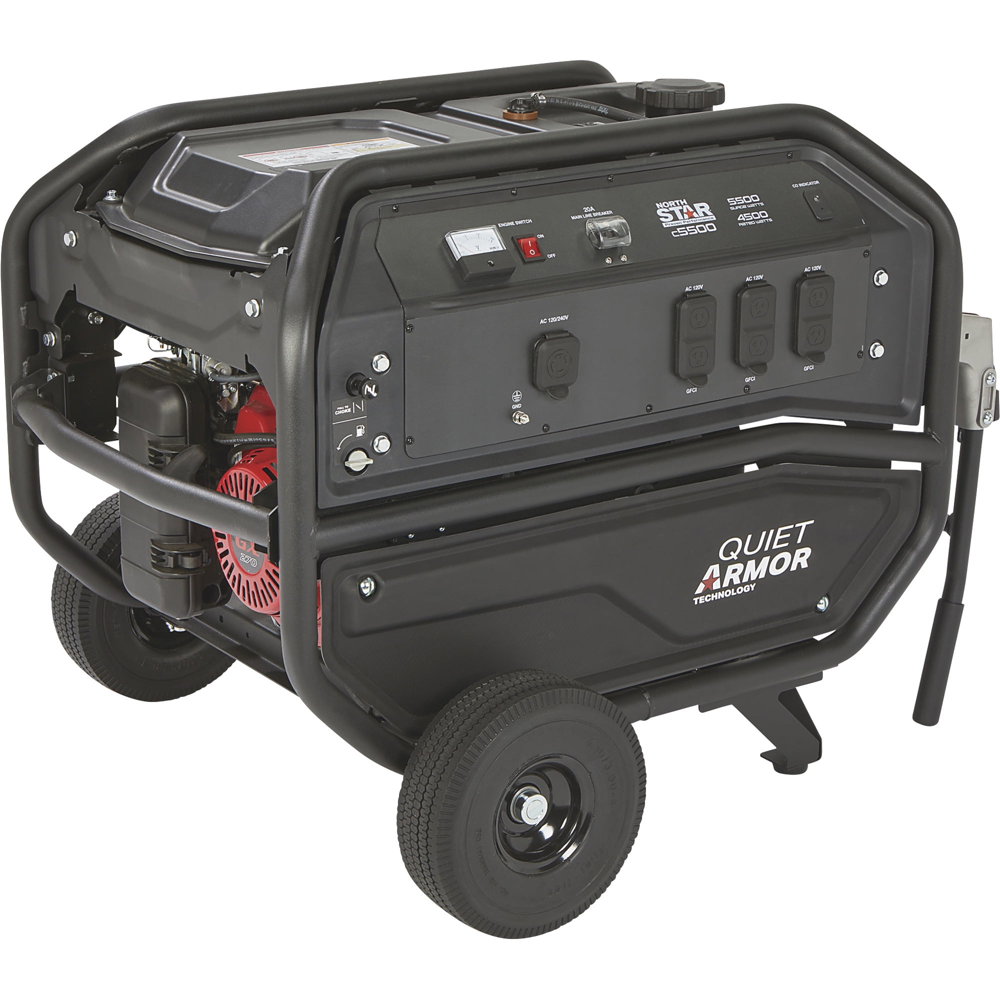 NorthStar Quiet Armor Commercial-Grade Portable Generator, 5500 Surge ...